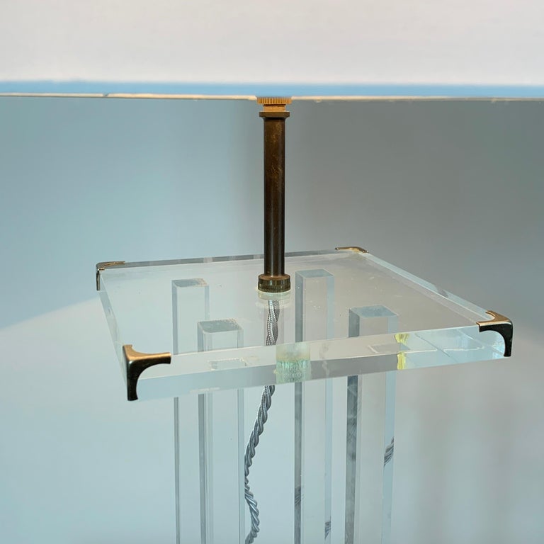David Lange for Roche Bobois Lucite Table Lamp For Sale at 1stDibs