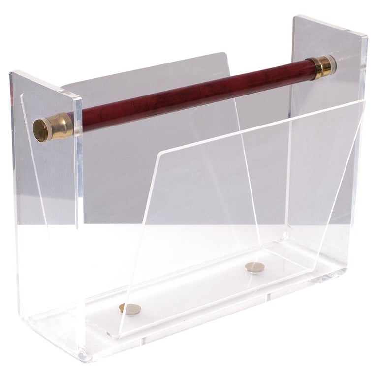 David Lange Lucite Newspaper Rack 1970s France For Sale at 1stDibs