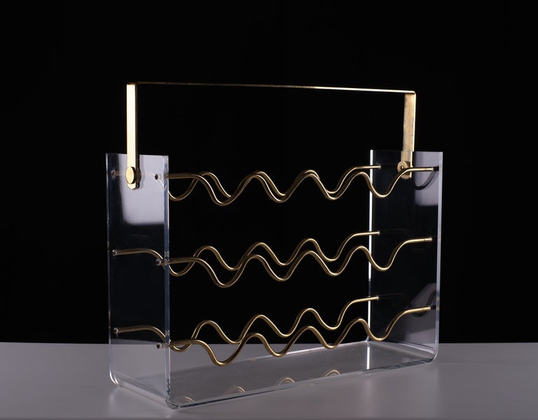 David Lange Wine Rack Hollywood Regency, 1970s, France For Sale at 1stDibs