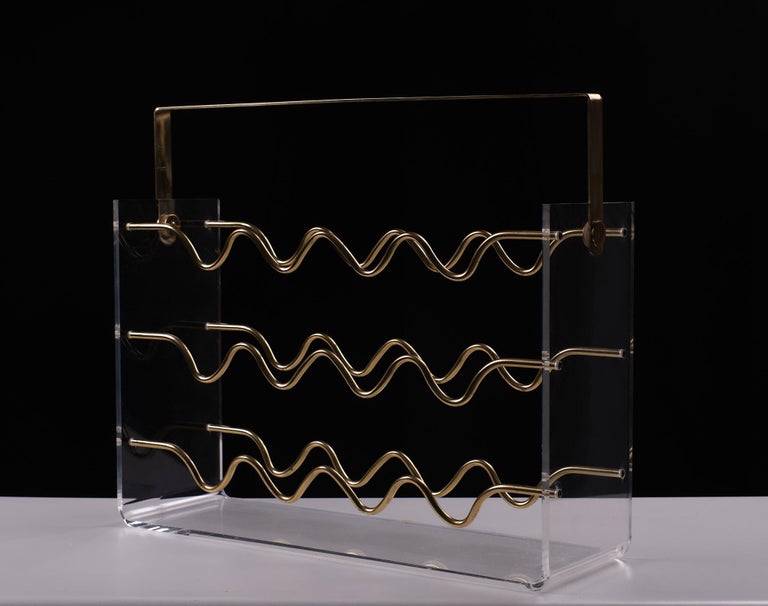 David Lange Wine Rack Hollywood Regency, 1970s, France For Sale at 1stDibs