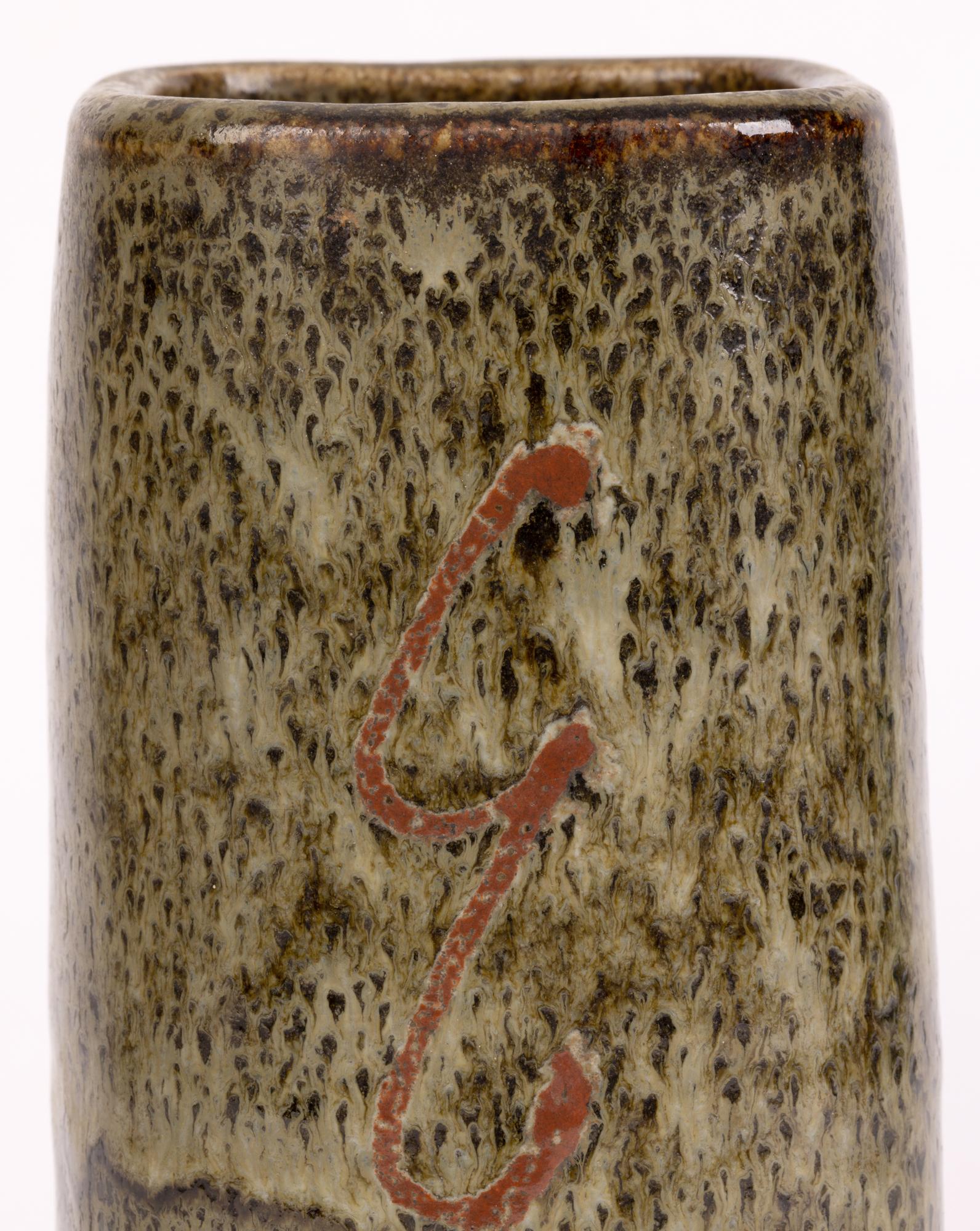 David Leach Lowerdown Pottery Linear Scroll Pattern Studio Pottery Vase ...