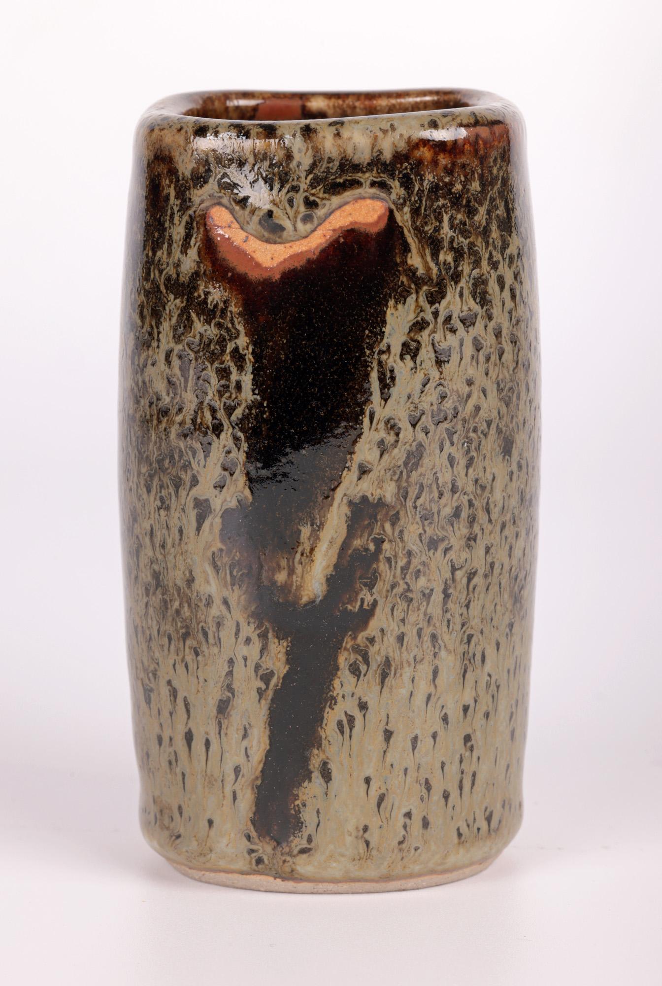 David Leach Lowerdown Pottery Studio Pottery Tenmoku Glazed Vase at 1stDibs