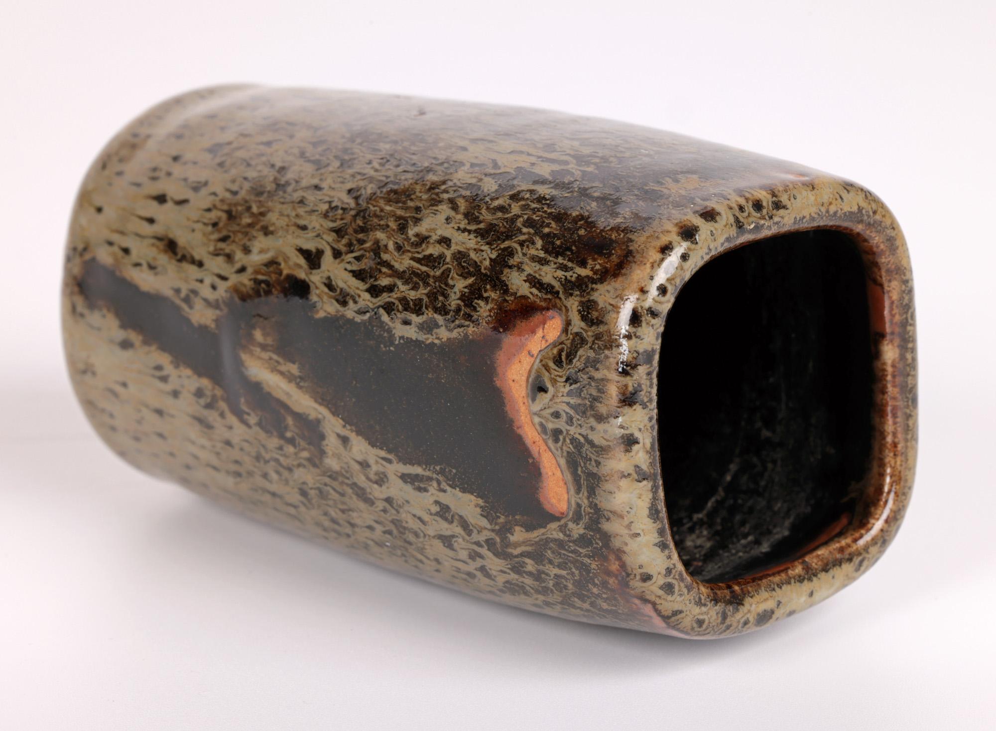 David Leach Lowerdown Pottery Studio Pottery Tenmoku Glazed Vase at 1stDibs