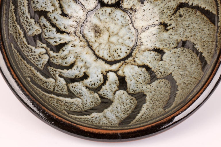David Leach Tenmoku and Dolomite Glazed Wax Resist Studio Pottery Bowl ...