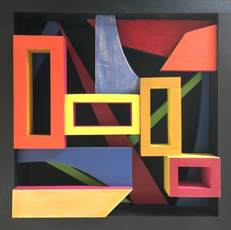 David LeCheminant - Modern Wood Sculpture 'The Souk' Colorful Wooden ...