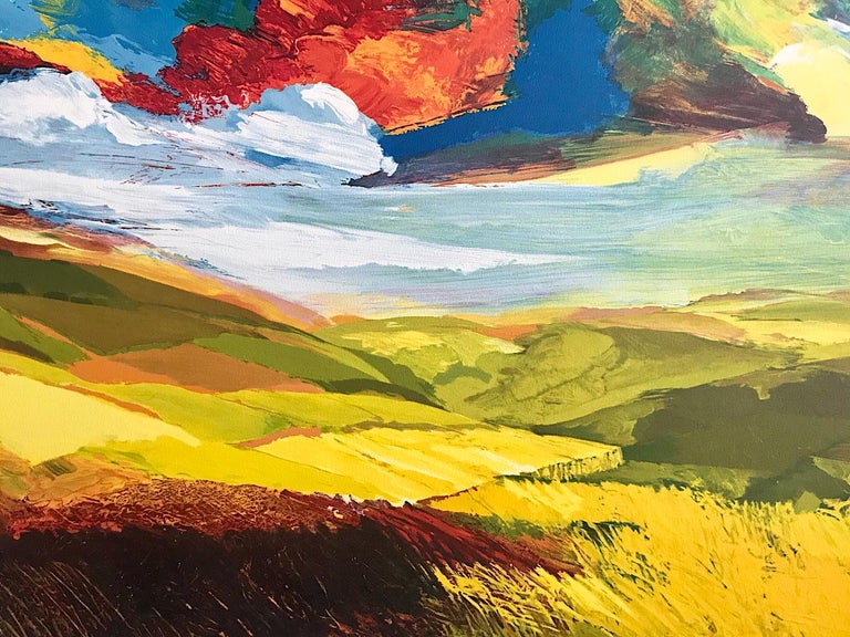 David Leverett - AFFIRMATION Signed Lithograph, Abstract Landscape ...