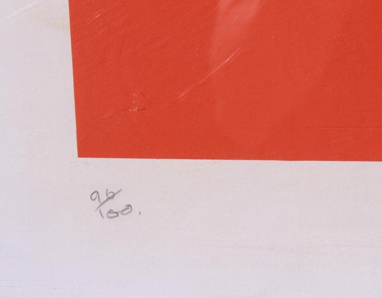 David Leverett Untitled Serigraph Artwork in Pink and Red For Sale at ...