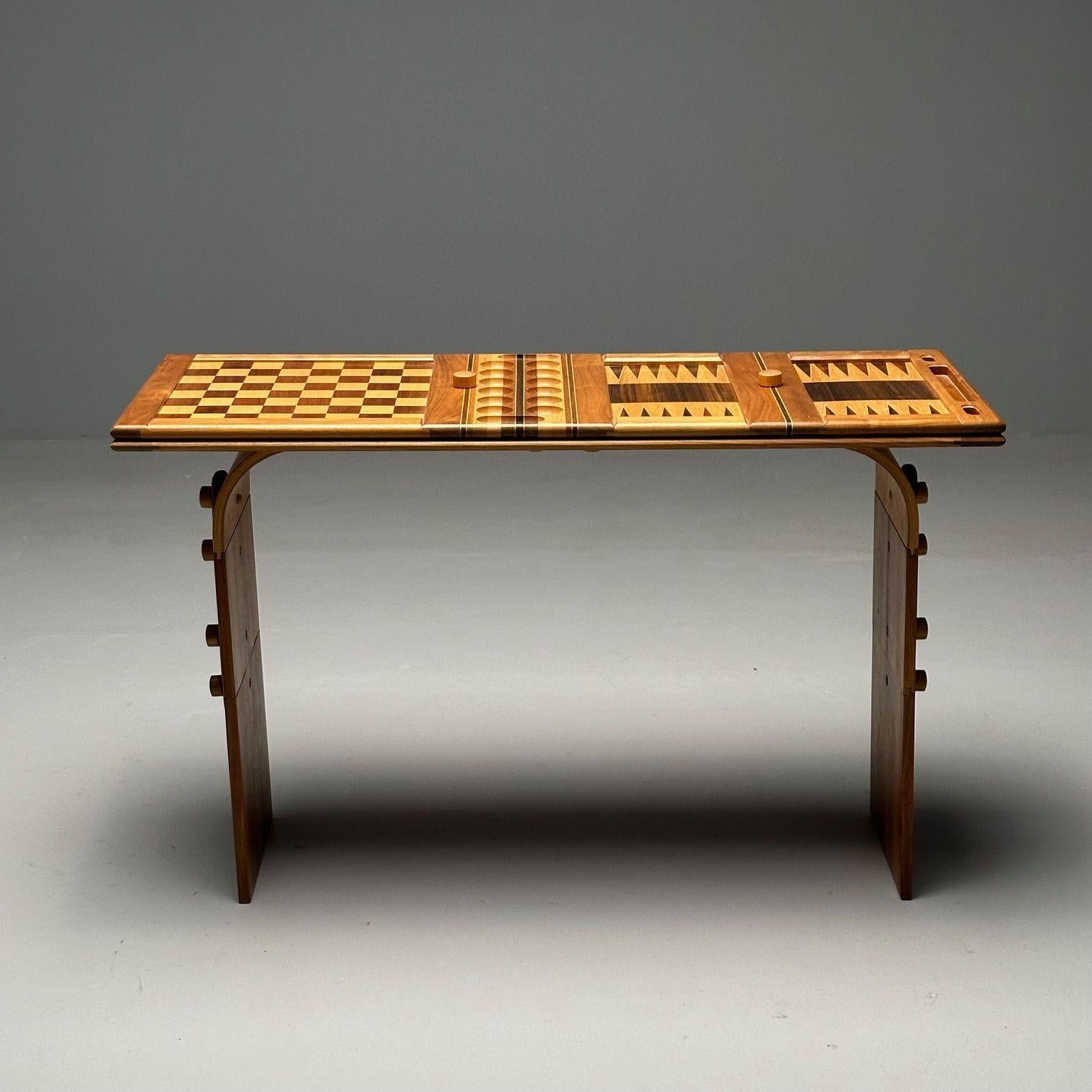 David Levy, American Studio, Mid-Century Modern, Game Table, Parquetry ...