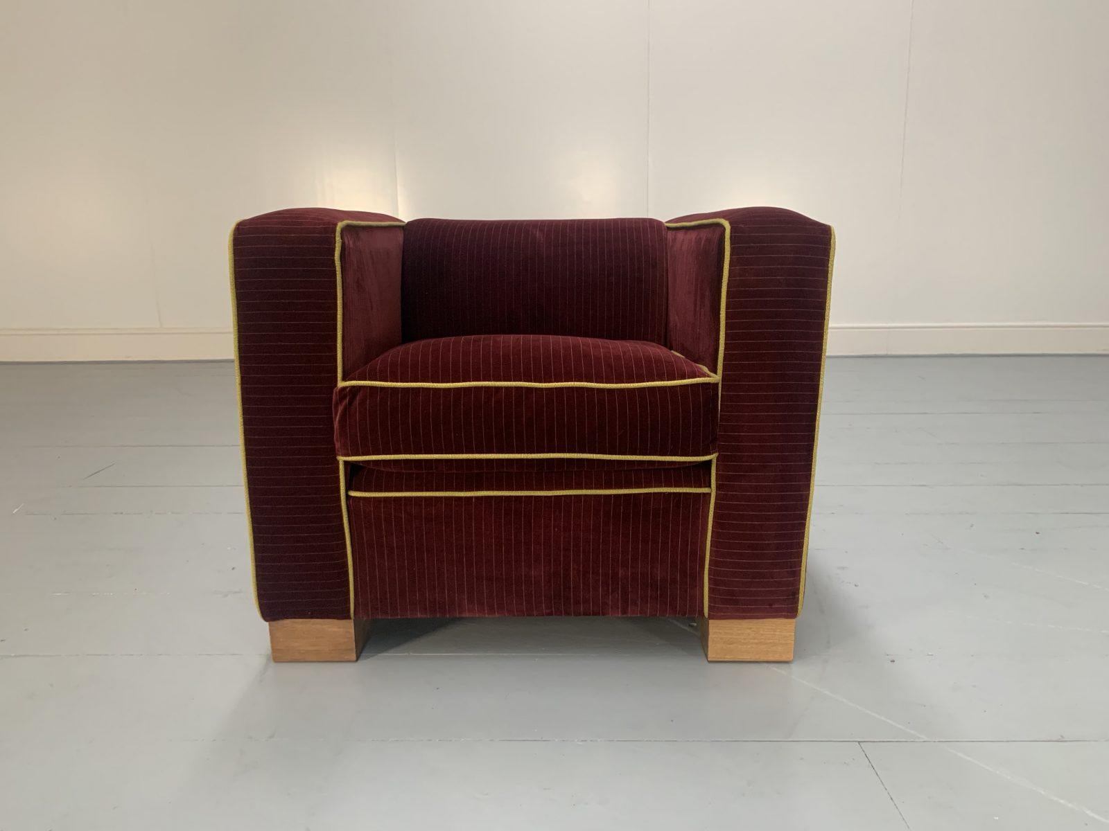 David Linley “Chase” Armchair in Purple and Lime Velvet For Sale at ...