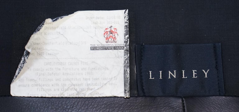 David Linley Pimlico Chesterfield Tufted Black Nero Leather Sofa For ...