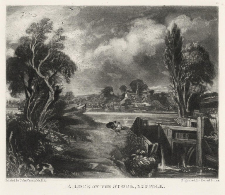 David Lucas - (after) John Constable mezzotint "A Lock on the Stour ...