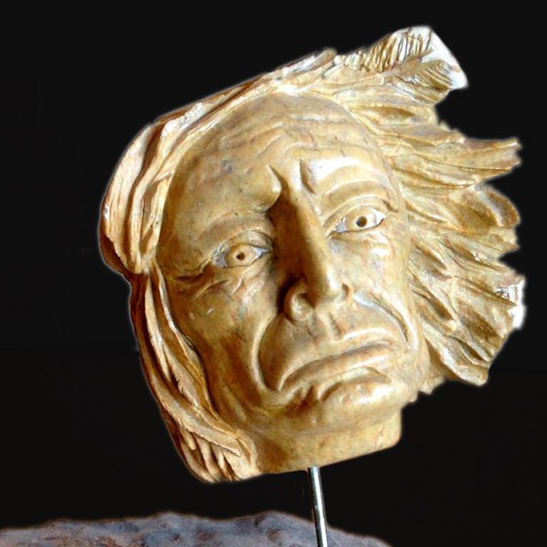 David Maracle - Totem Head; David R. Maracle; carved mountain talc ...