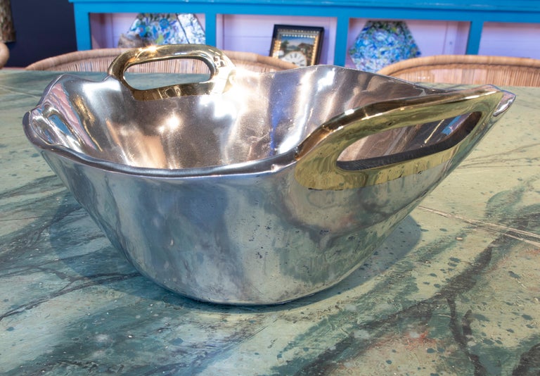 David Marshall, 1980s 2-Tone Gilt Bronze Designer Fruit Bowl For Sale ...
