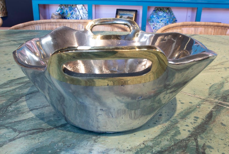 David Marshall, 1980s 2-Tone Gilt Bronze Designer Fruit Bowl For Sale ...