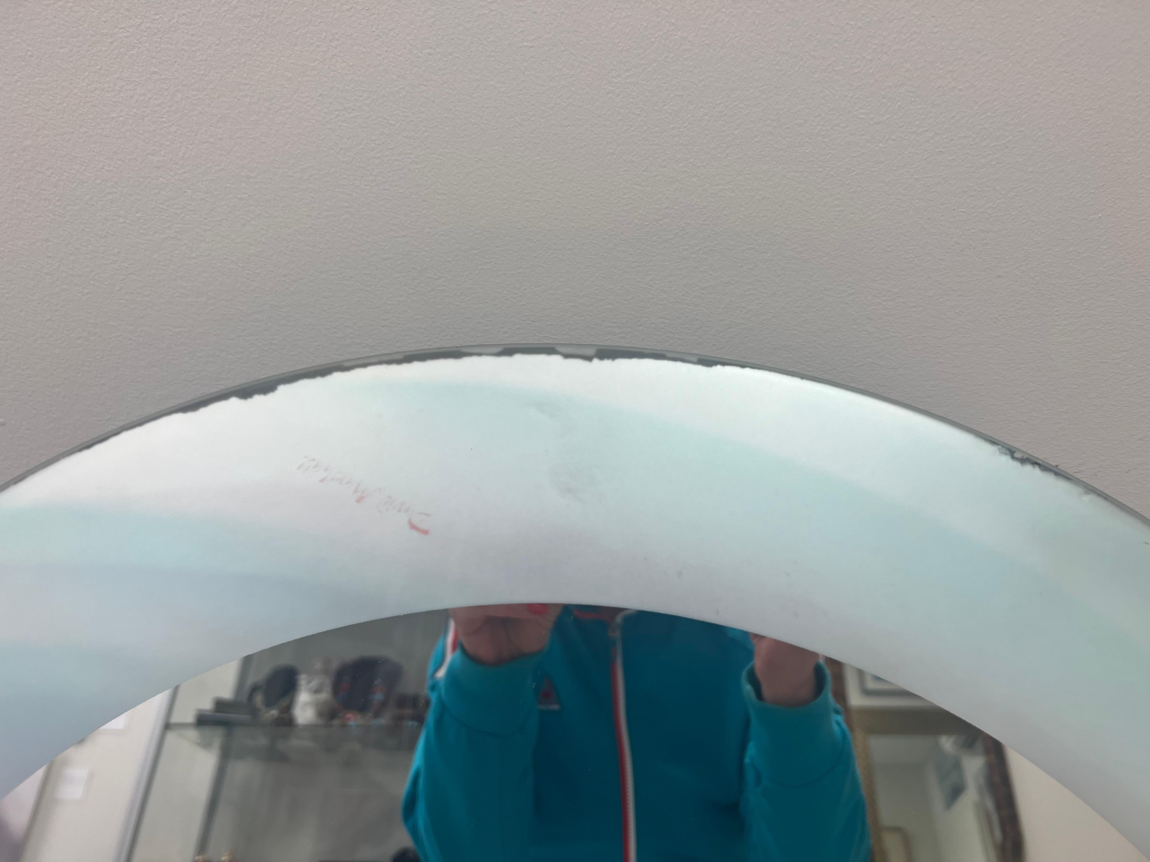 David Marshall Signed Modern Stained Glass Pastel Color Round Frame ...