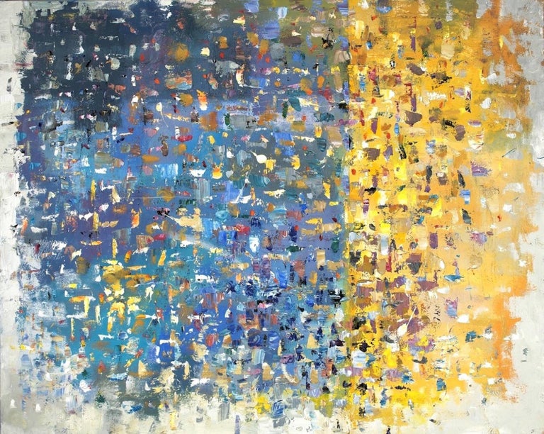 David Michael Slonim - Water Music - abstract blue and yellow dominant ...