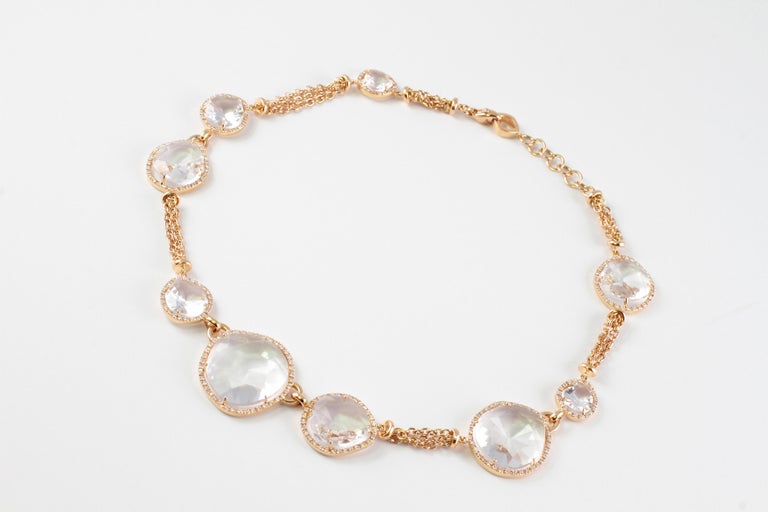 David Morris 78.00 Carat Crystal Quartz 2.46 Carat Diamond Necklace at ...