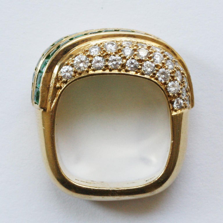 David Morris Gold Diamond and Emerald Band Ring at 1stDibs
