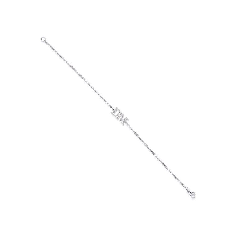 David Morris Pave Diamond 'DM' Logo Chain Bracelet For Sale at 1stDibs