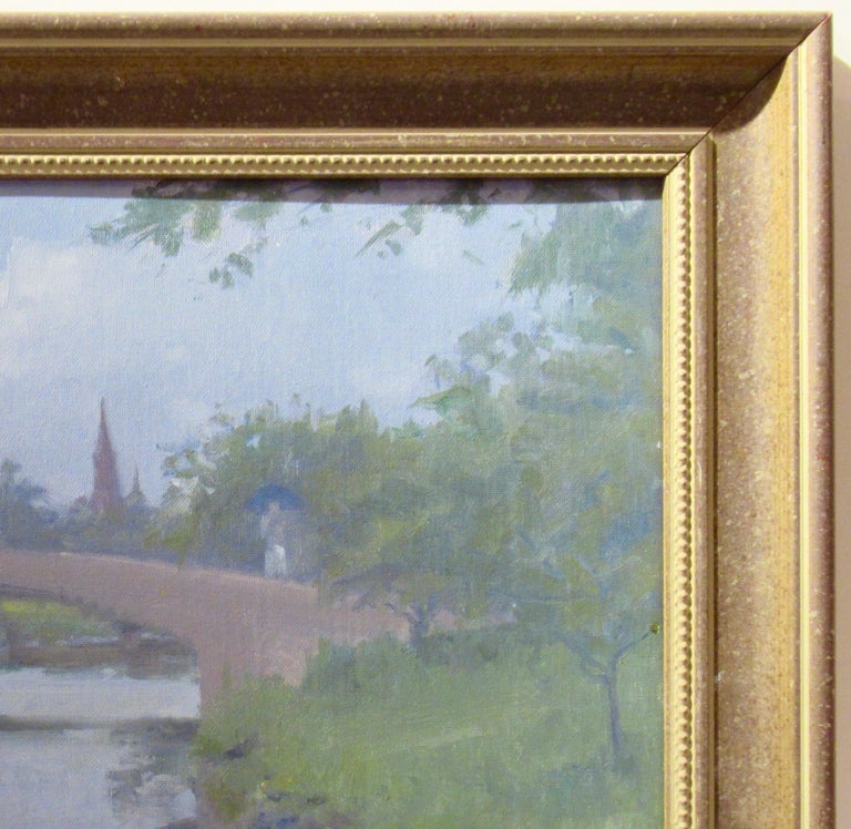 David P. Curtis - Landscape with Bridge For Sale at 1stDibs
