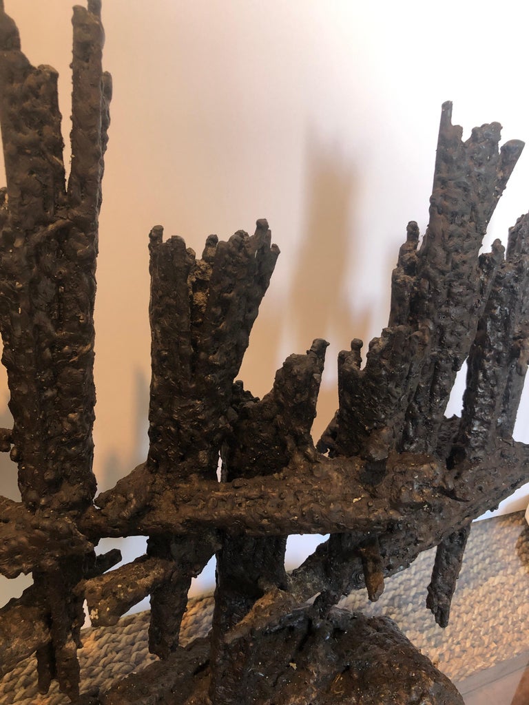 David Palombo - Large Modernist Hand Forged Iron Menorah Sculpture ...