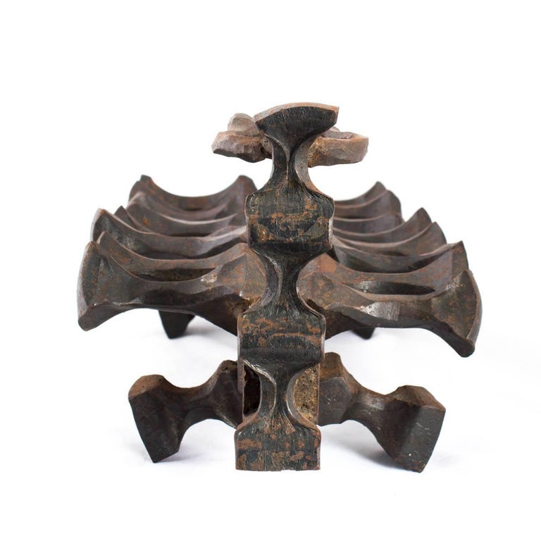 David Palombo - Modernist Hand Forged Iron Mosaic Sculpture Animal Ram ...