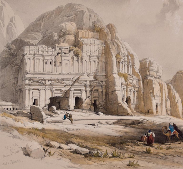 David Roberts - Petra, The Upper or Eastern Valley: 19th C. Hand-coloured Roberts Lithograph For ...