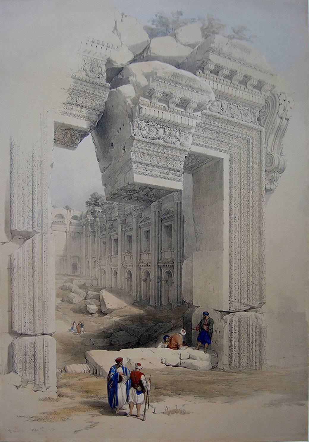 David Roberts - THEBES - COLOSSAL STATUES OF AMUNOPH III For Sale at ...