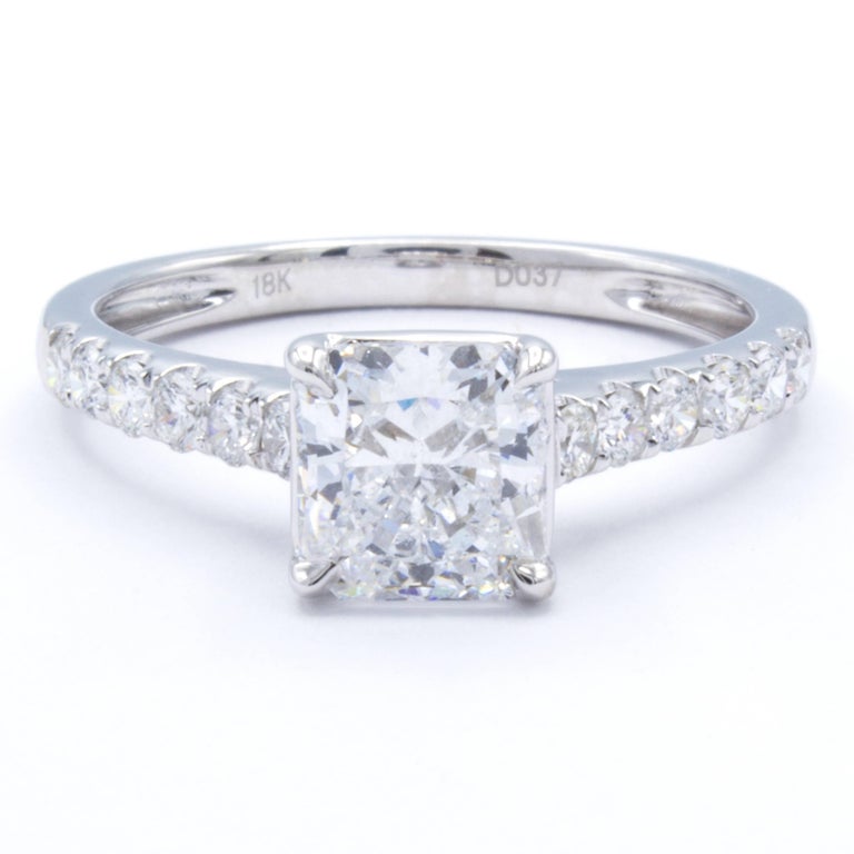 David Rosenberg 1.21 Carat Radiant E/SI2 GIA 18KW Gold Engagement ...