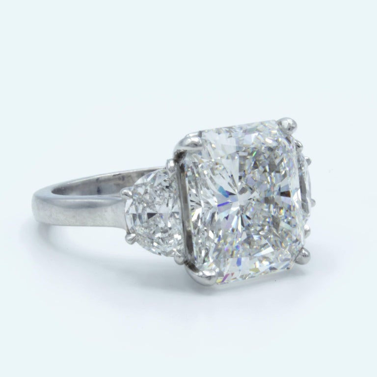 David Rosenberg 7.11 Carat Radiant GIA E/VS1 Platinum Three-Stone ...