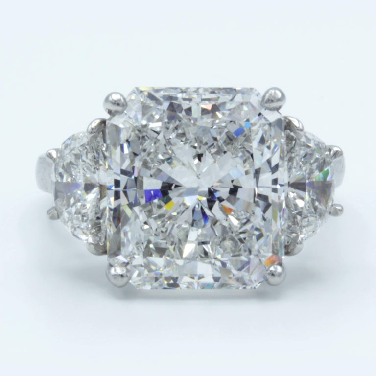 David Rosenberg 7.11 Carat Radiant GIA E/VS1 Platinum Three-Stone ...