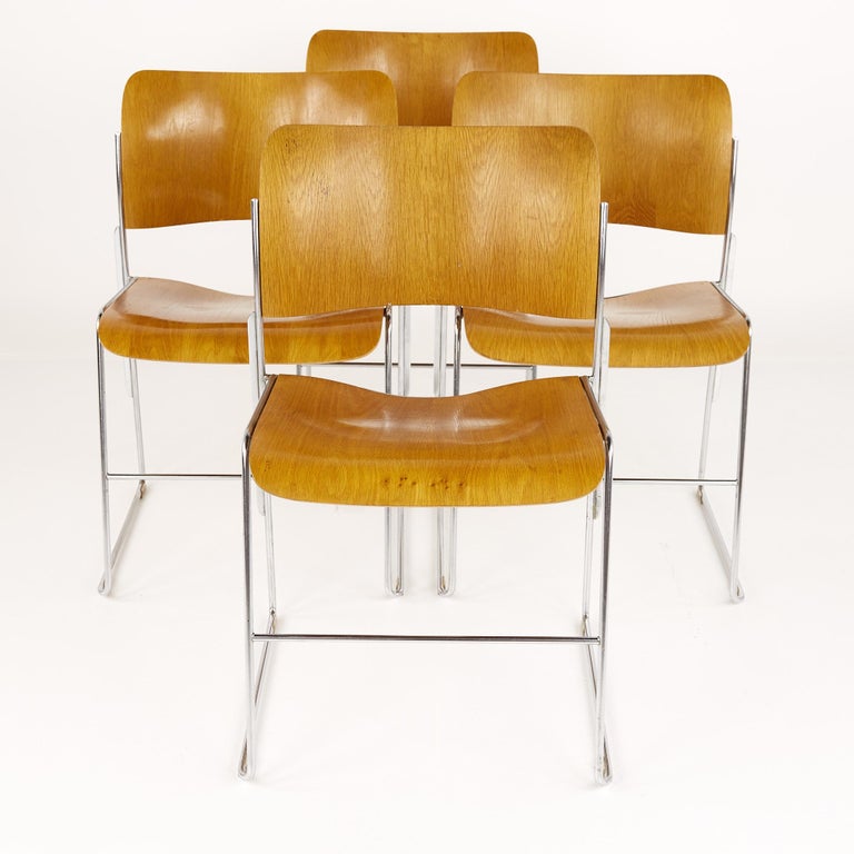 David Rowland 40/4 Mid Century Bentwood Stackable Dining Chairs, Set of ...