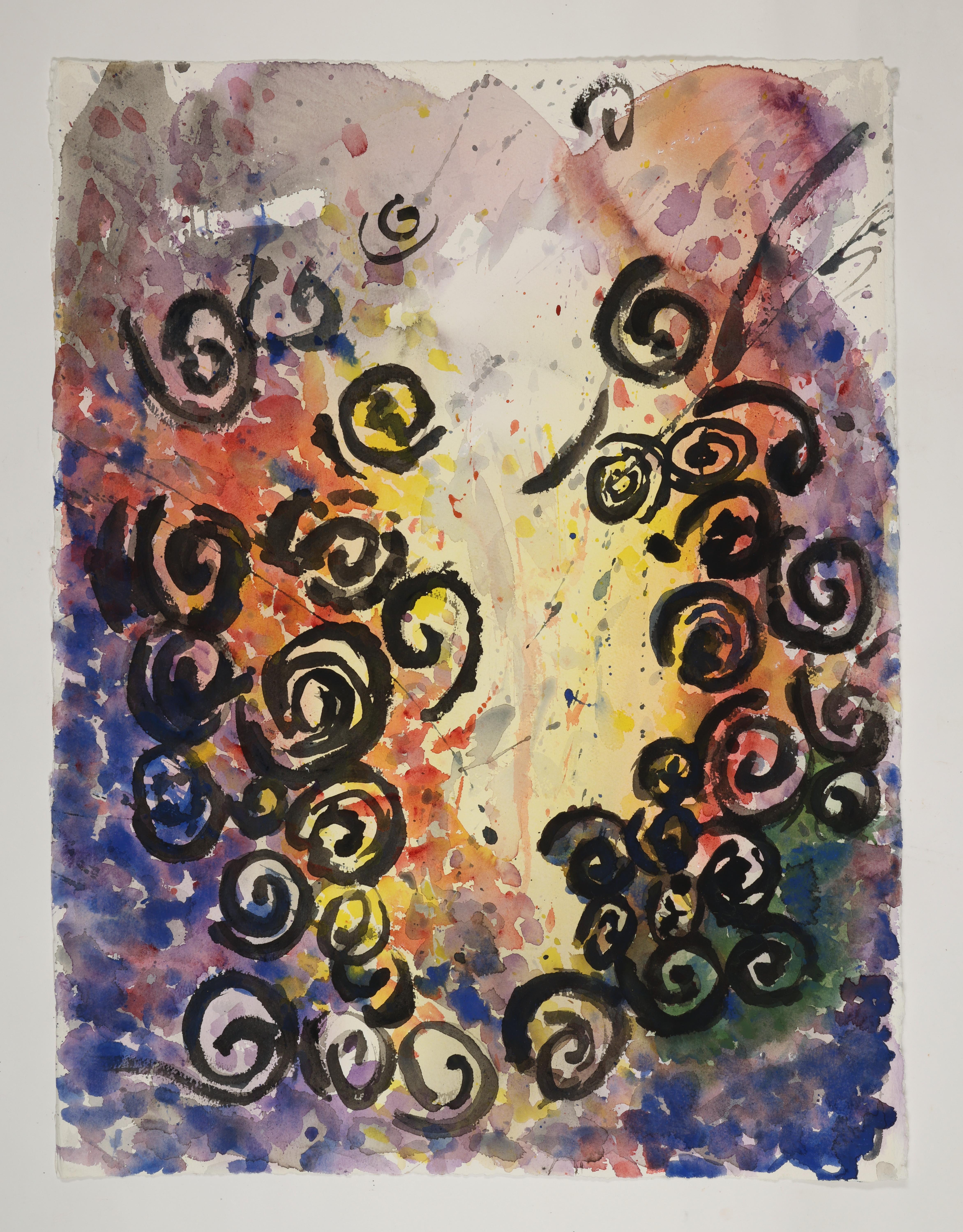 David Ruth - Abstract Watercolor Painting, 'Design for Sculpture', C ...