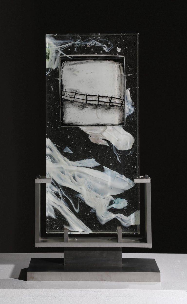 David Ruth - Contemporary Cast Glass Sculpture, 'Cloud Study: Fence ...