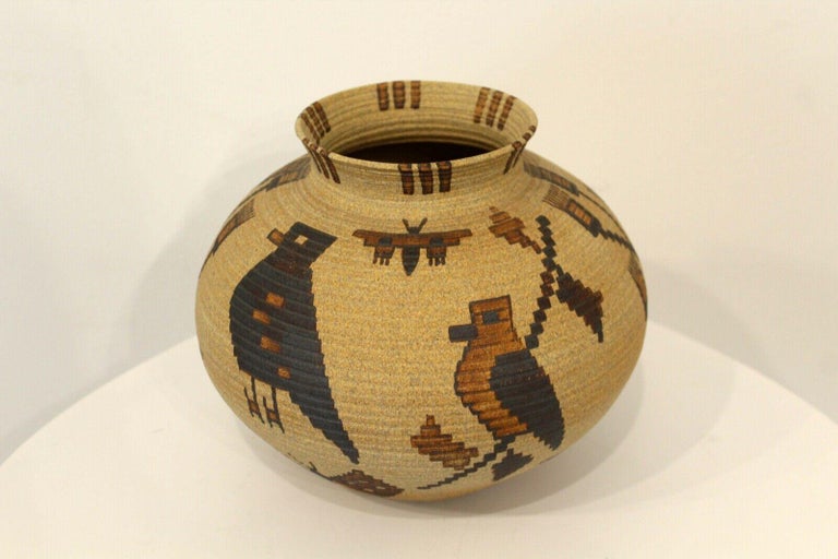 David Salk Washo Clay Bird and Insect Motif Pottery at 1stDibs