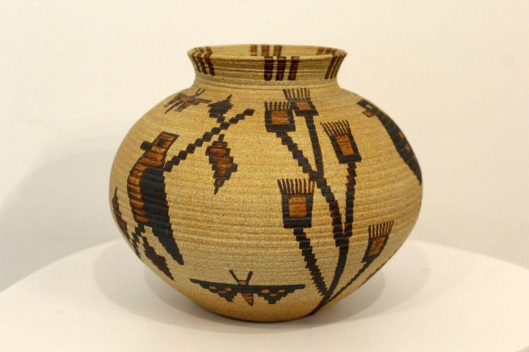 David Salk Washo Clay Bird and Insect Motif Pottery at 1stDibs
