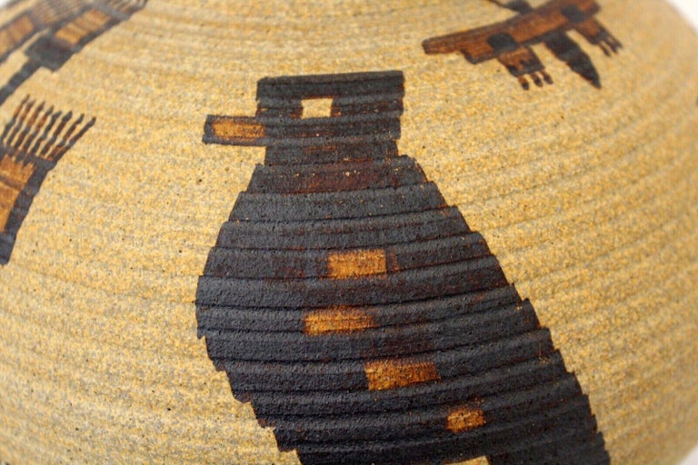 David Salk Washo Clay Bird and Insect Motif Pottery at 1stDibs