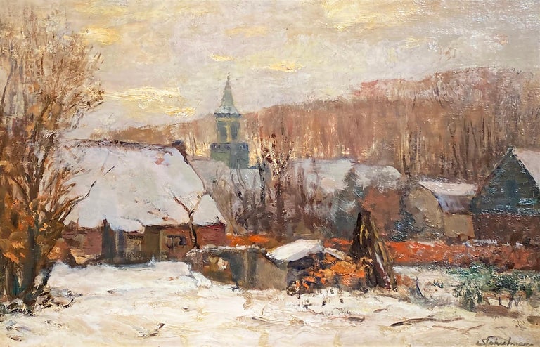 David Schulman - Village Under the Snow For Sale at 1stDibs