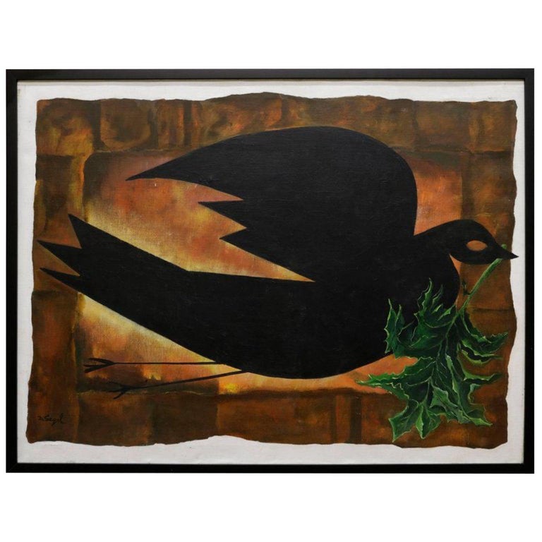 David Segel – „Dove Holding a Branch Oil Painting by David Segel“ bei ...