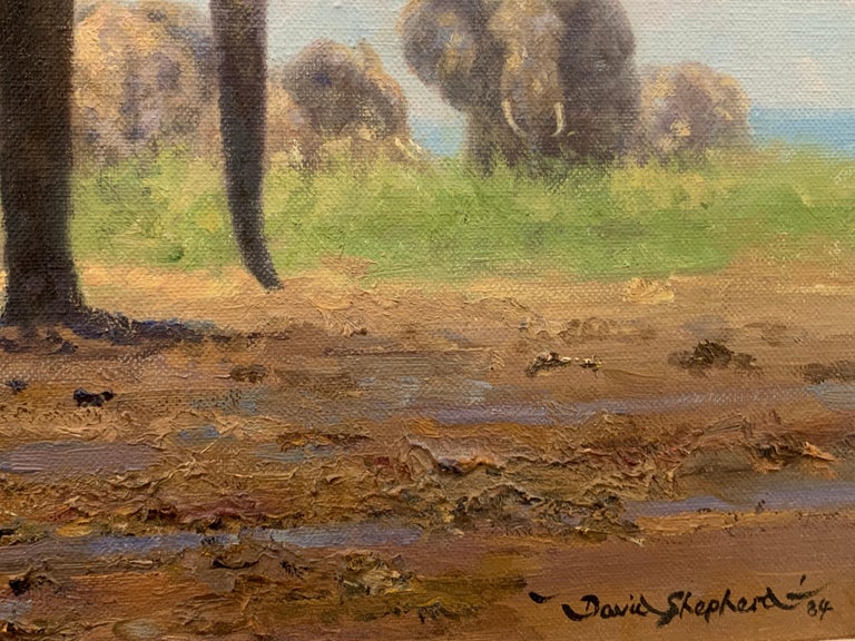 David Shepherd - "Herd of Elephants", David Shepherd, 20x35.5, Original ...