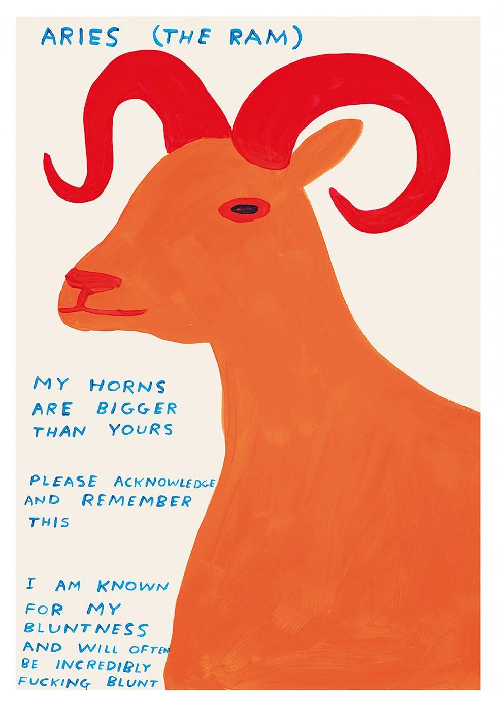 David Shrigley - Aries - Signs of the Zodiac For Sale at 1stDibs