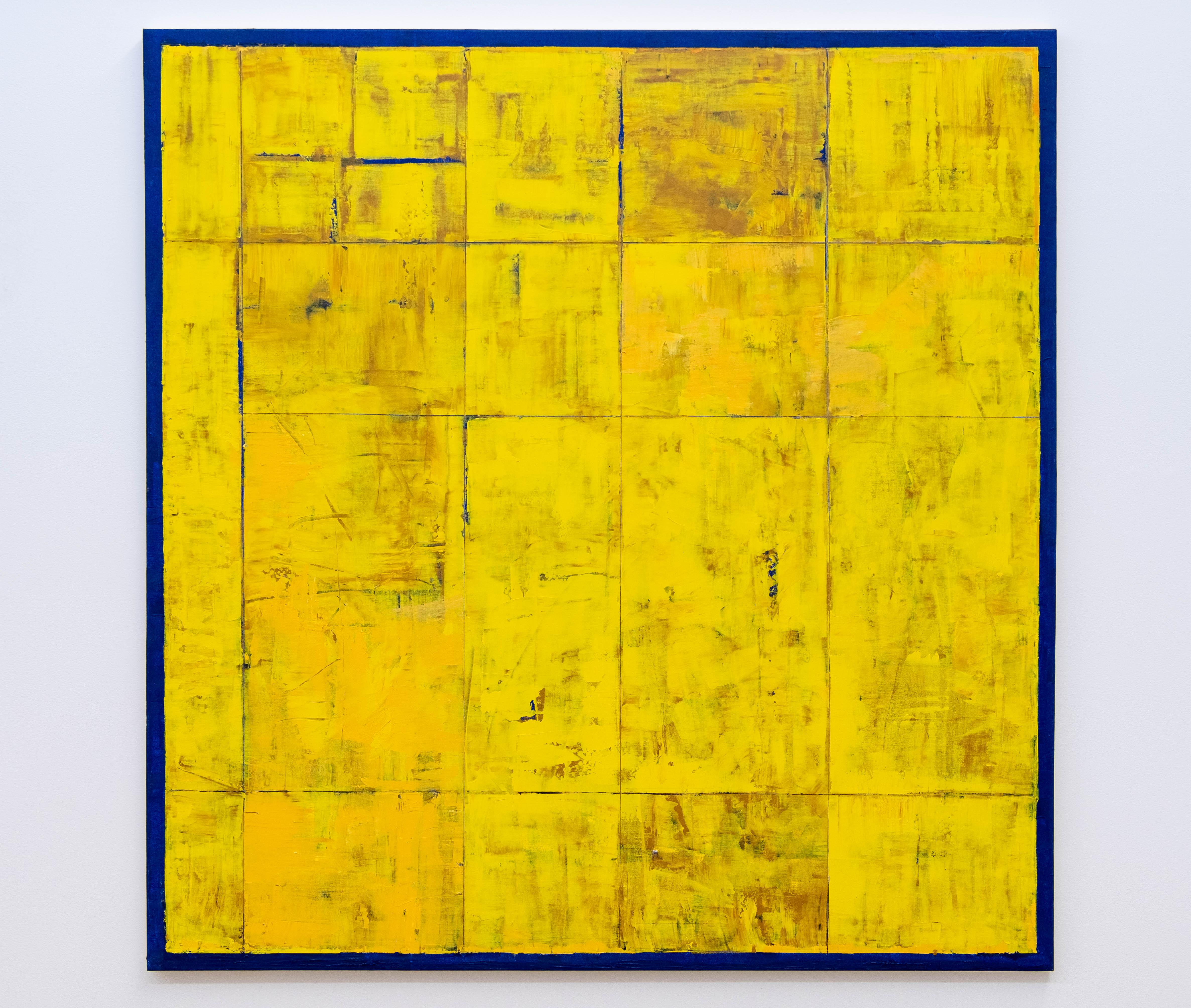 David Sorensen - Amida - large, bright, colorful, yellow, abstract grid ...