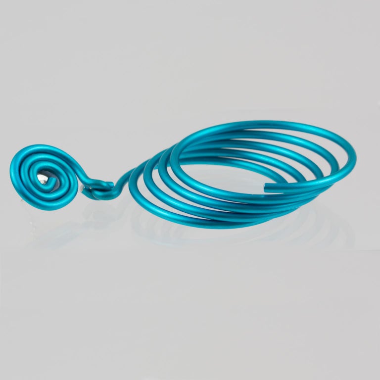 David Spada Space Age Blue Aluminum Dangle Pierced Earrings For Sale at ...