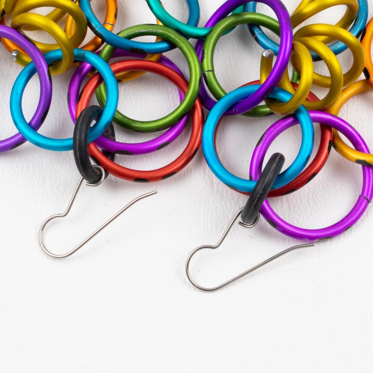 David Spada Space Age Multicolor Aluminum Dangle Pierced Earrings For ...