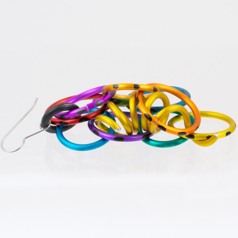 David Spada Space Age Multicolor Aluminum Dangle Pierced Earrings For ...