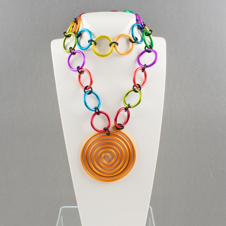 David Spada Space Age Multicolor Aluminum Pendant Necklace at 1stDibs ...