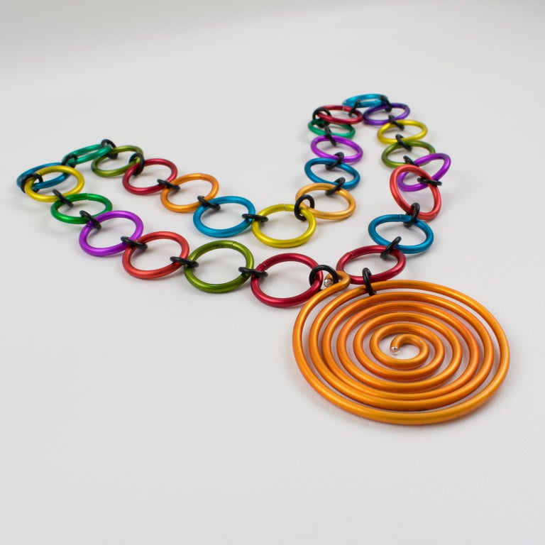 David Spada Space Age Multicolor Aluminum Pendant Necklace at 1stDibs ...