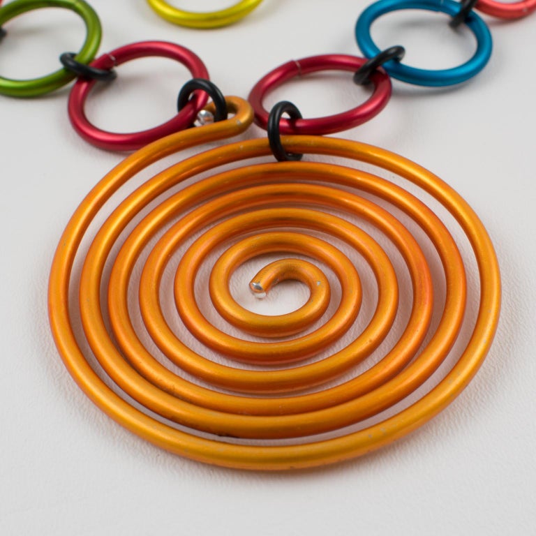 David Spada Space Age Multicolor Aluminum Pendant Necklace at 1stDibs ...