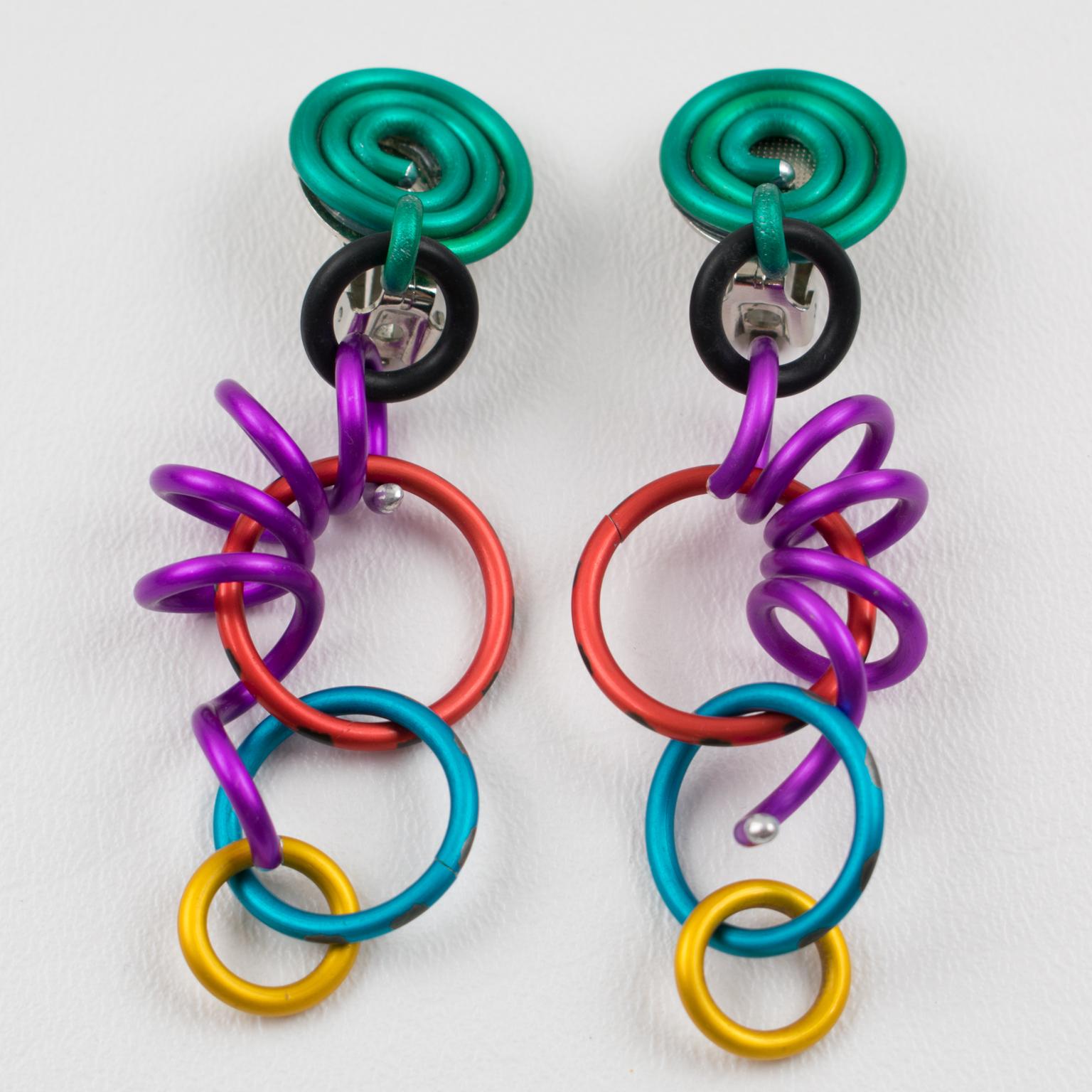 David Spada Space Age Multicolor Anodized Aluminum Dangling Clip on ...