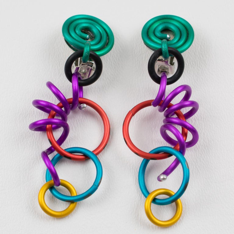 David Spada Space Age Multicolor Anodized Aluminum Dangling Clip on ...